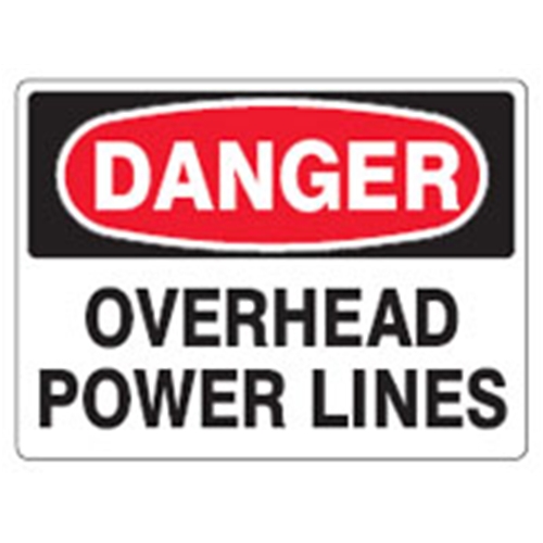 Danger: Over Head Lines Sign
