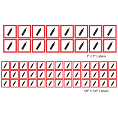 GHS Mini Pictogram Label Sheets - Compressed Gas